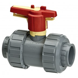 PVC-C kogelkraan 2 x lijm met wartel 32 mm PN16 | PVCVoordeel.nl